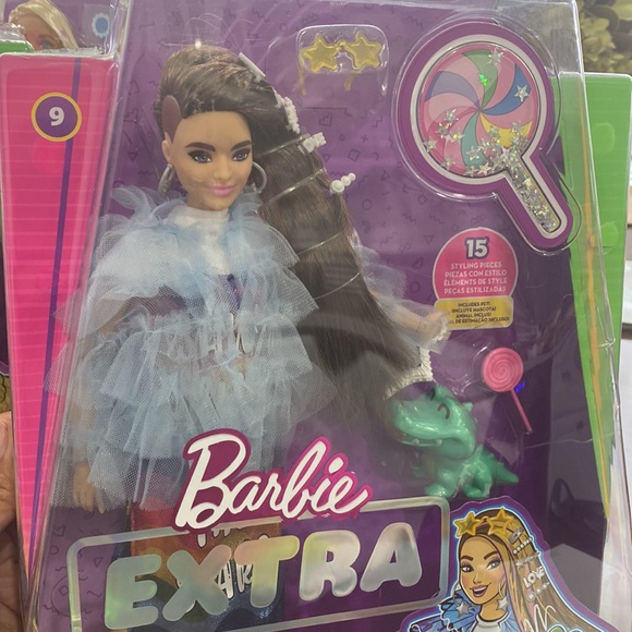 Barbie | Toys | Barbie Extra Doll 9 In Blue Ruffled Jacket With Pet ...